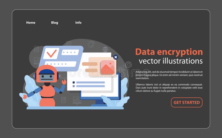 Data Encryption Concept. Flat Vector Stock Vector - Illustration of flat, server: 321682163