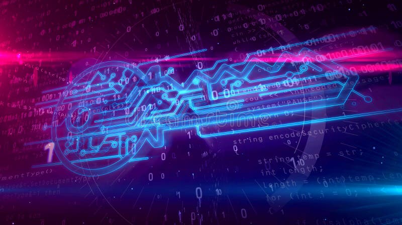 Data Encryption Digital Concept with Cyber Key Stock Image - Image of logo, binary: 139764679