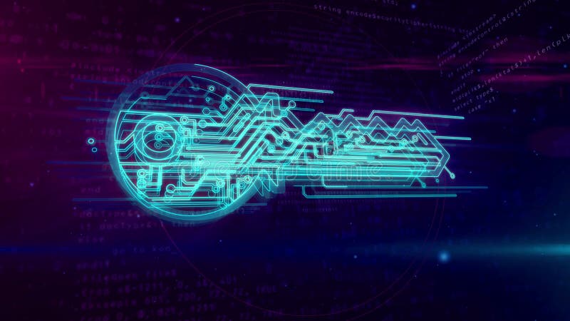 Data Encryption Digital Loping Concept with Cyber Key Stock Video - Video of digital, abstract ...