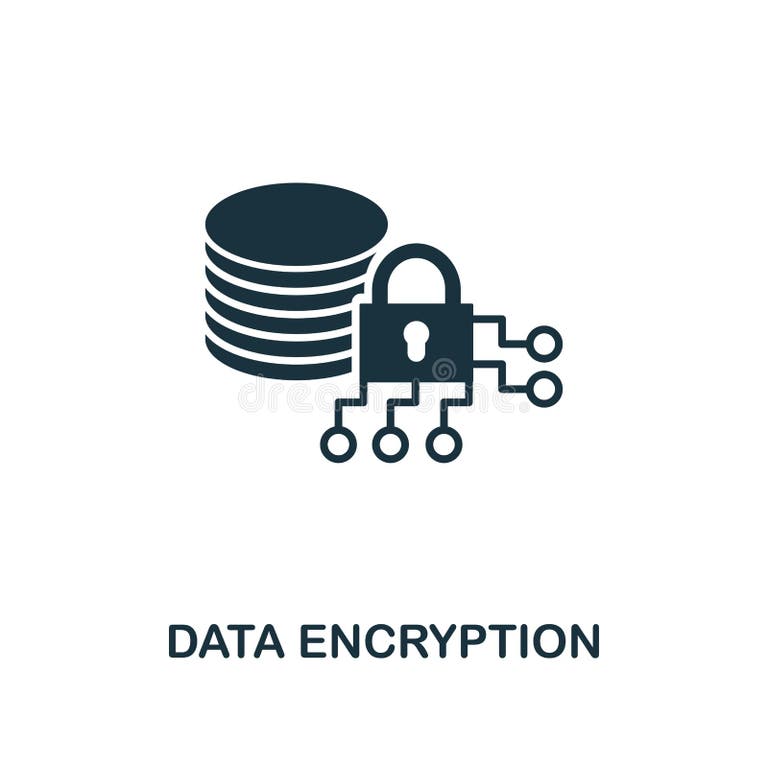 Data Encryption Icon. Monochrome Style Design from Internet Security ...