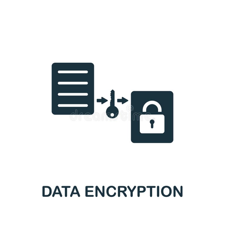 Data Encryption Icon. Monochrome Simple Cyber Security Icon for ...