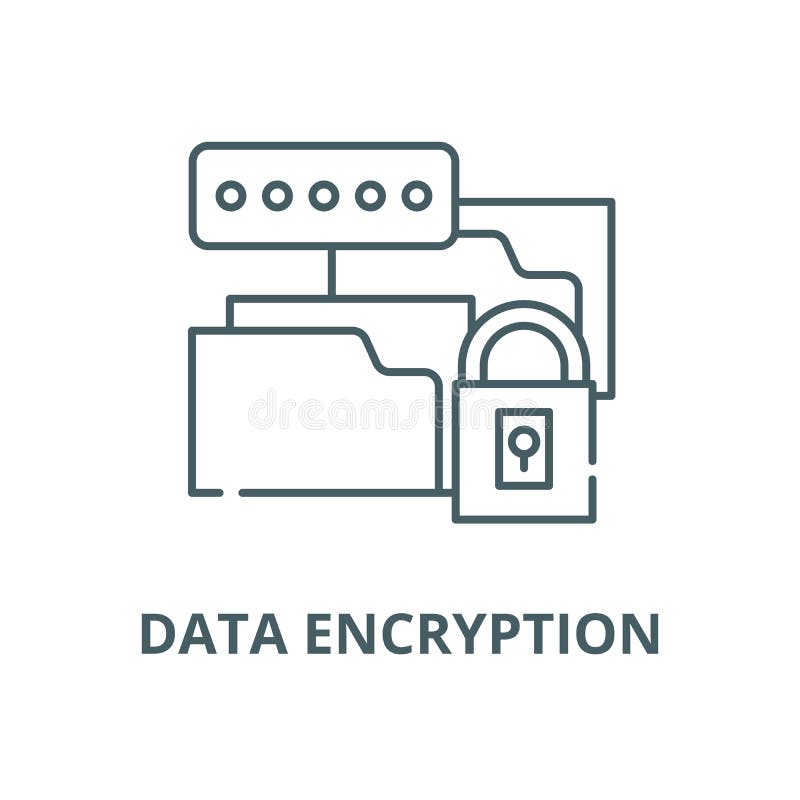 Data Encryption Line Icon, Vector. Data Encryption Outline Sign ... Data Encryption Line Icon, Vector. Data Encryption Outline Sign ...