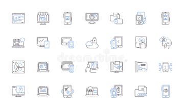 Data Encryption Line Icons Collection. Cryptography, Privacy, Security ...