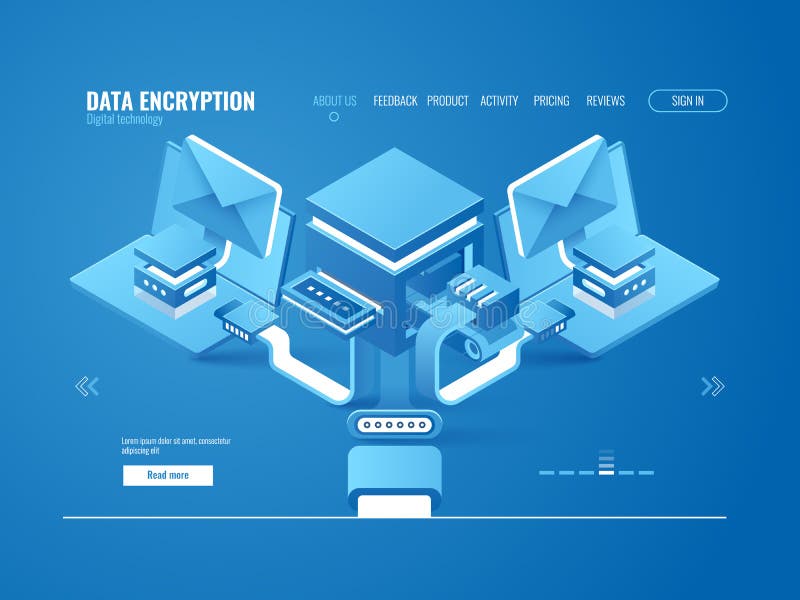 3d Data Encryption Concept with Binary Code Stock Illustration ...