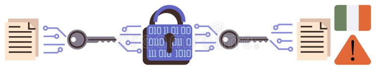 Data Encryption Process with Secure Lock and Binary Code in Digital ...