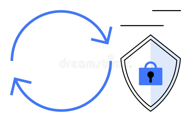 Data Encryption and Secure Access Concept with Circular Arrows and Shield Lock Symbol Stock ...