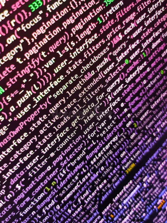 Data Encryption Security Code on a Computer Display, Close Up ...