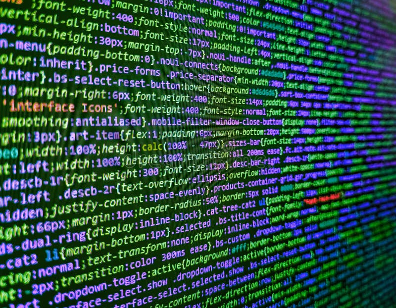 Data Encryption Security Code on a Computer Display, Close Up. New ... Data Encryption Security Code on a Computer Display, Close Up. New ...