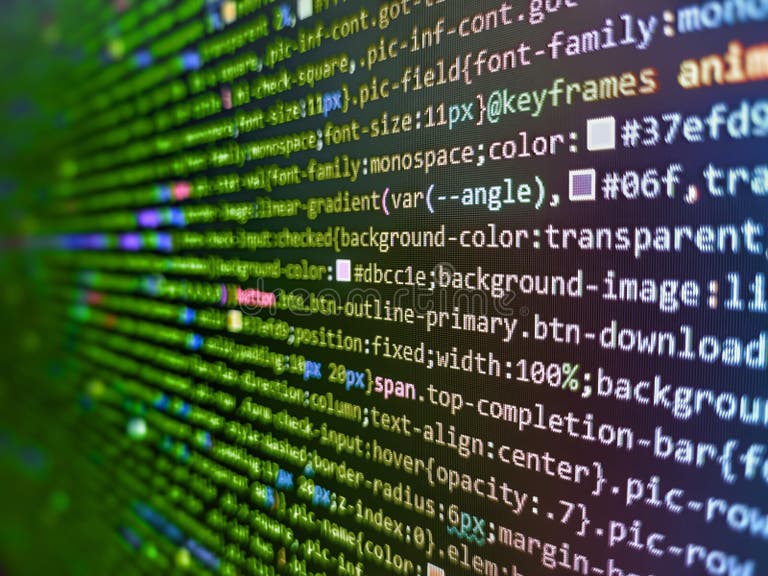 Data Encryption Security Code on a Computer Display. Computer Program ...