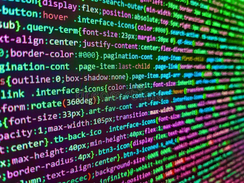 Data Encryption Security Code On A Computer Display Developer Working On Websites Codes In