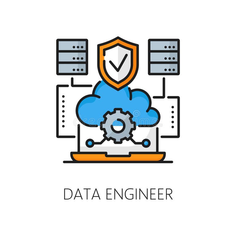 Data Engineer, Web Development Job Outline Icon Stock Vector ...