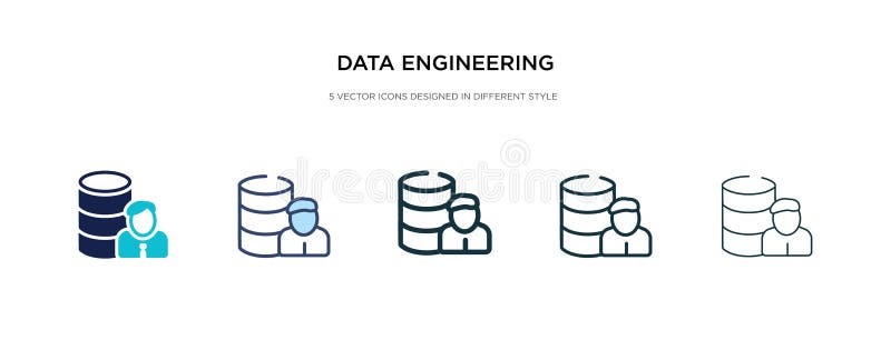 Data Engineering Icon in Different Style Vector Illustration. Two ...