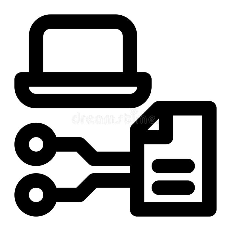 Data Application, Software Outline Icon Stock Illustration ...