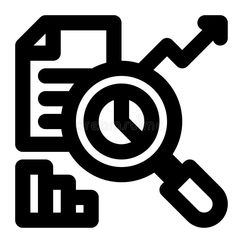 Data Discovery, Data Analytics Outline Icon Stock Image - Illustration ...