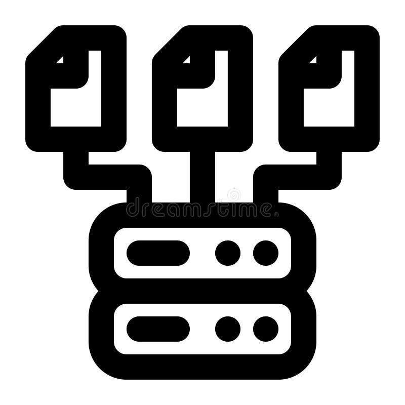 Data Gathering, Data Entry Outline Icon Stock Photo - Illustration of ...