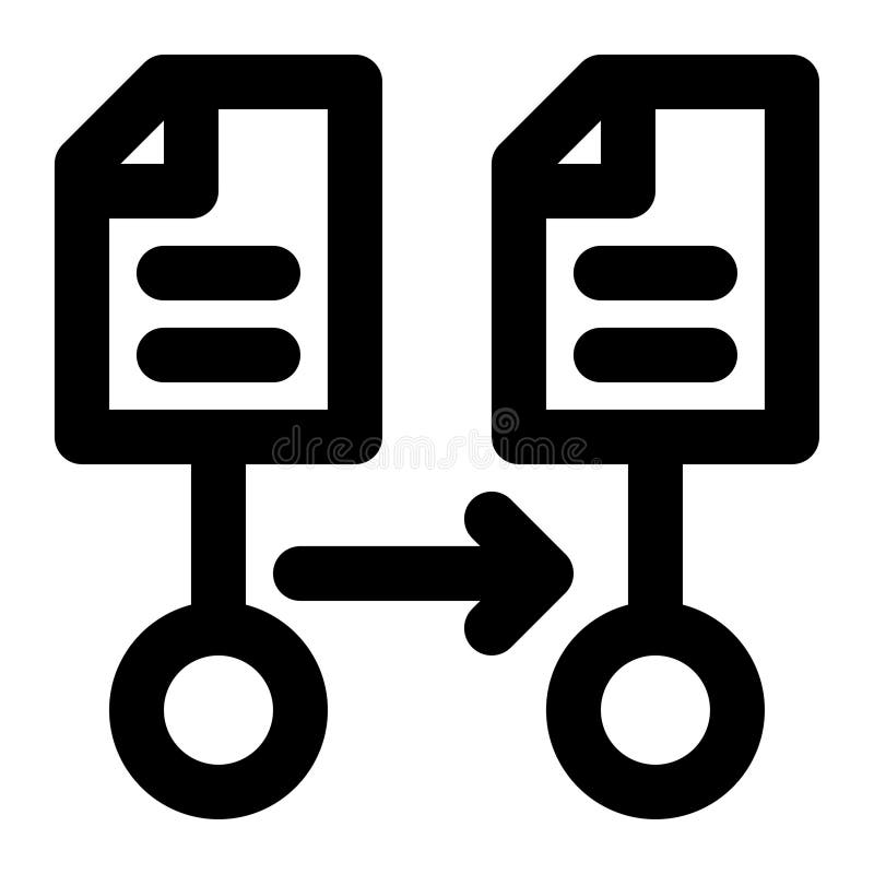 Data Lineage, Data Flow Outline Icon Stock Illustration - Illustration ...