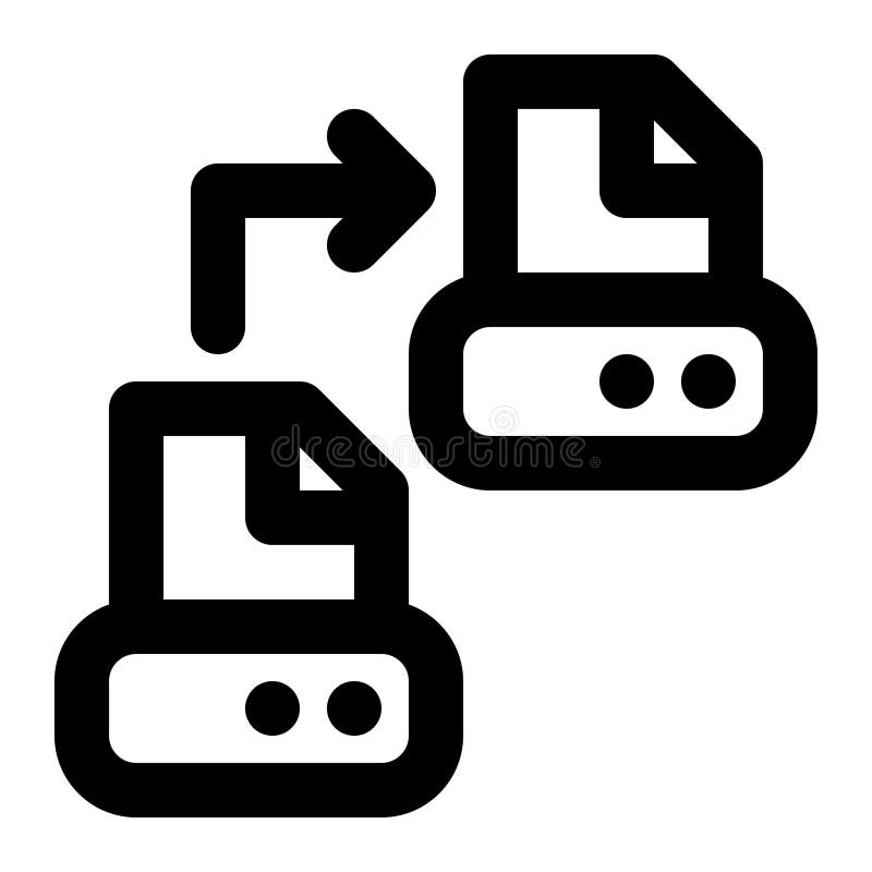 Data Migration, Backup Data Outline Icon Stock Illustration ...