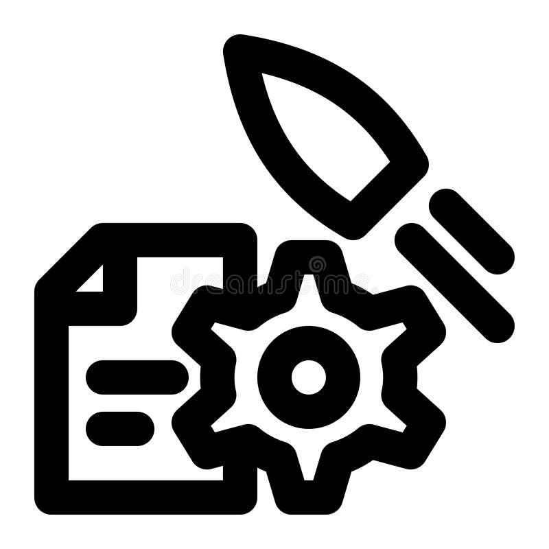 Data Optimization, Performance Outline Icon Stock Image - Illustration ...