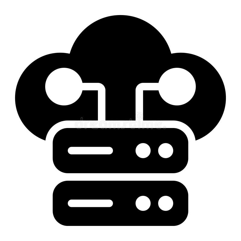Cloud Database, Cloud Storage, Cloud Services Glyph Solid Icon Stock Image - Illustration of ...