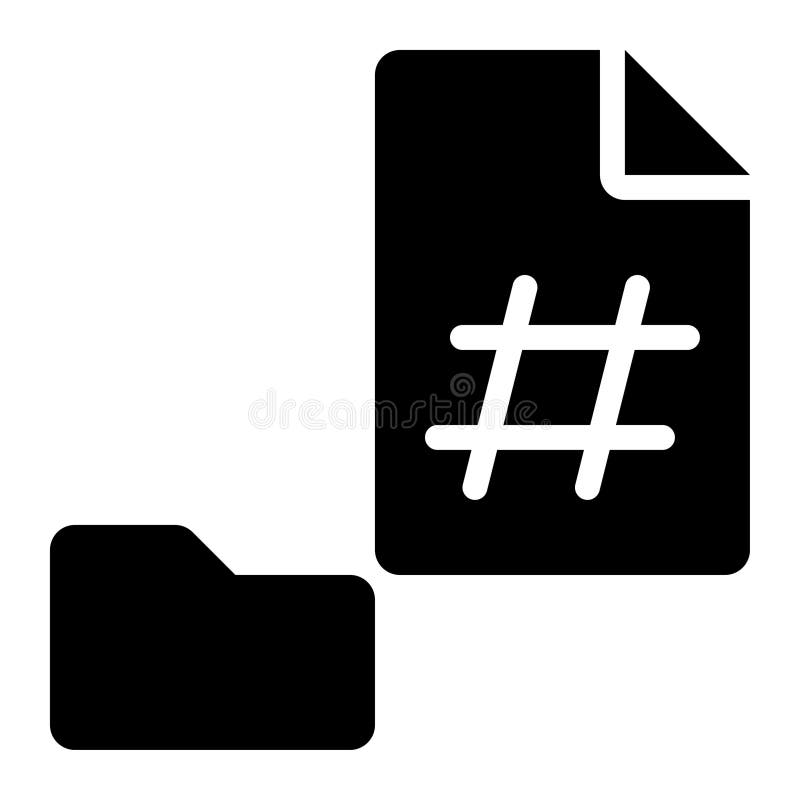 Semi Structured, Data, Hashtag Glyph Solid Icon Stock Illustration ...