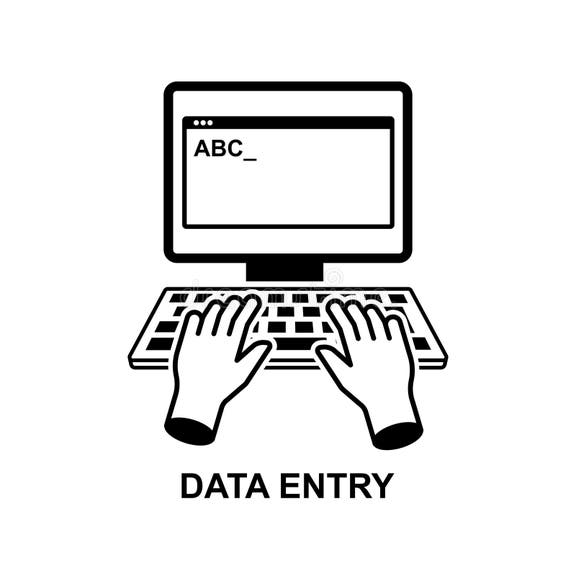 Data Entry Icon. the Black Data Entry Symbol Isolated on Background ...