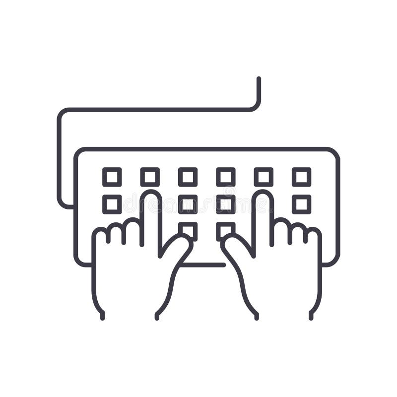 Data Entry Icon, Black Sign with Strokes, Concept Illustration Stock ...