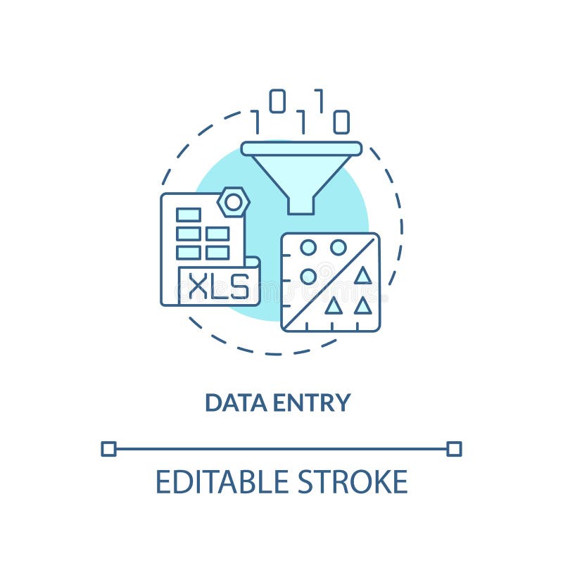 Data Entry Turquoise Concept Icon Stock Vector - Illustration of icon ...