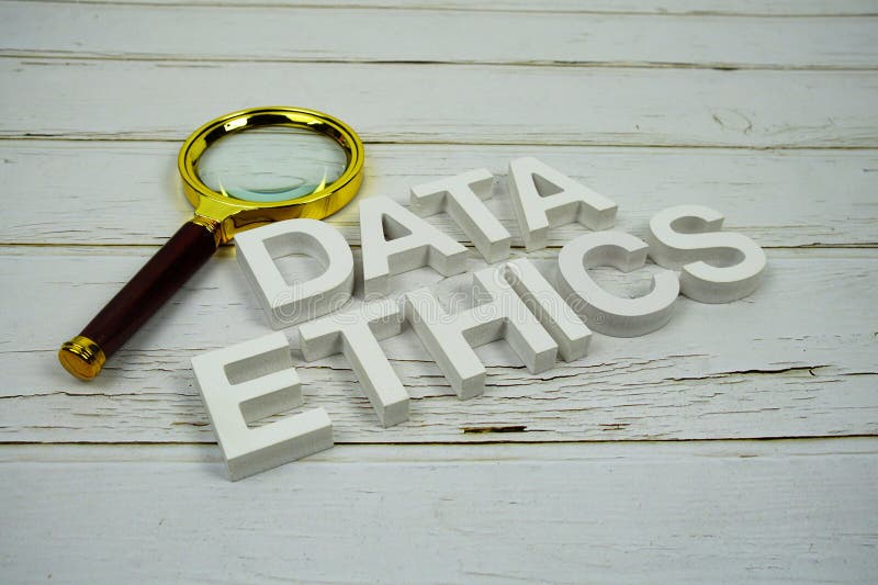 Data Ethics Alphabet Letters and Magnifying Glass Top View on Wooden ...