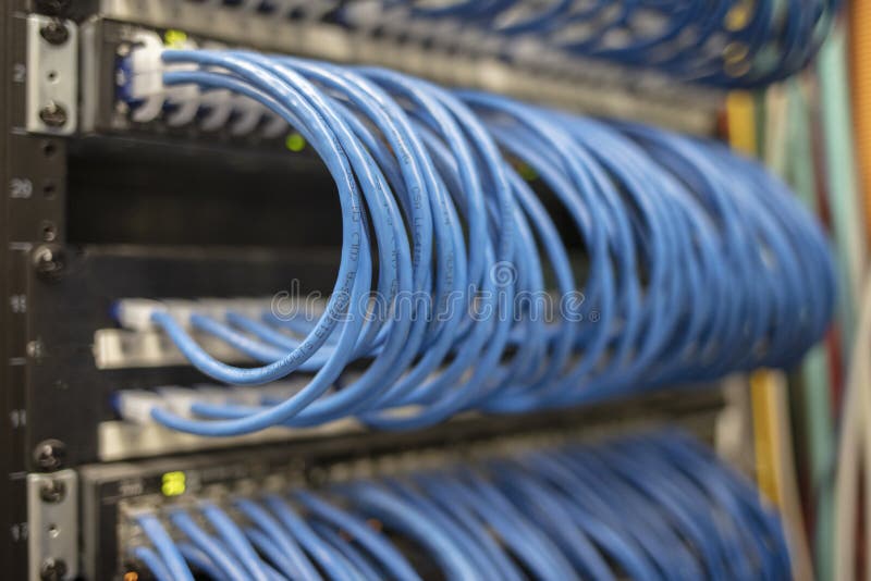 Data Exchange Center and Cables Stock Image - Image of fence, material ...