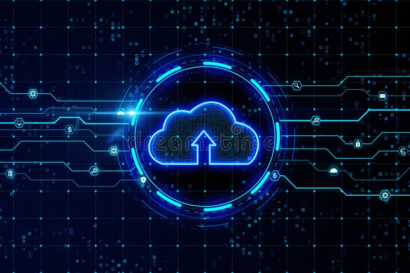 Data Exchange and Cloud Computing Concept with Digital Arrow in Cloud ...