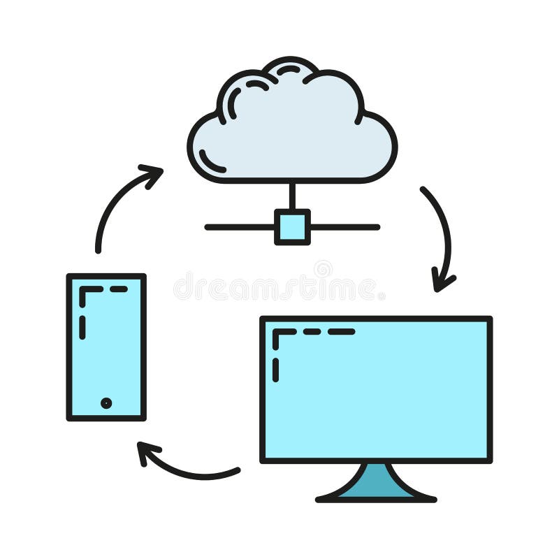 Data Exchange Cloud Icon, Protect Remote Info Storage, Database ...