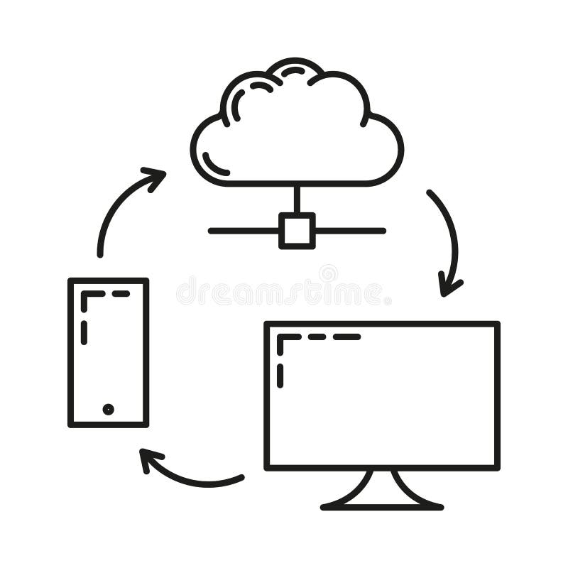 Data Exchange Cloud Icon, Protect Remote Info Storage, Database Computer Technology Information ...