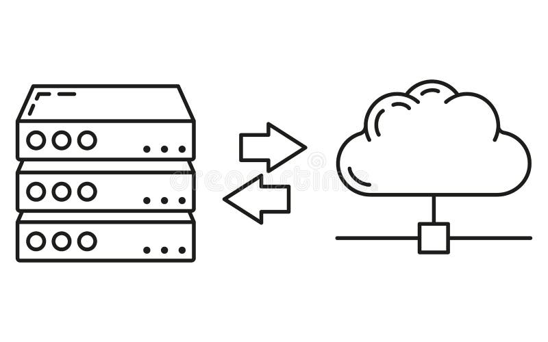 Data Exchange Cloud Icon, Protect Remote Info Storage, Database ...