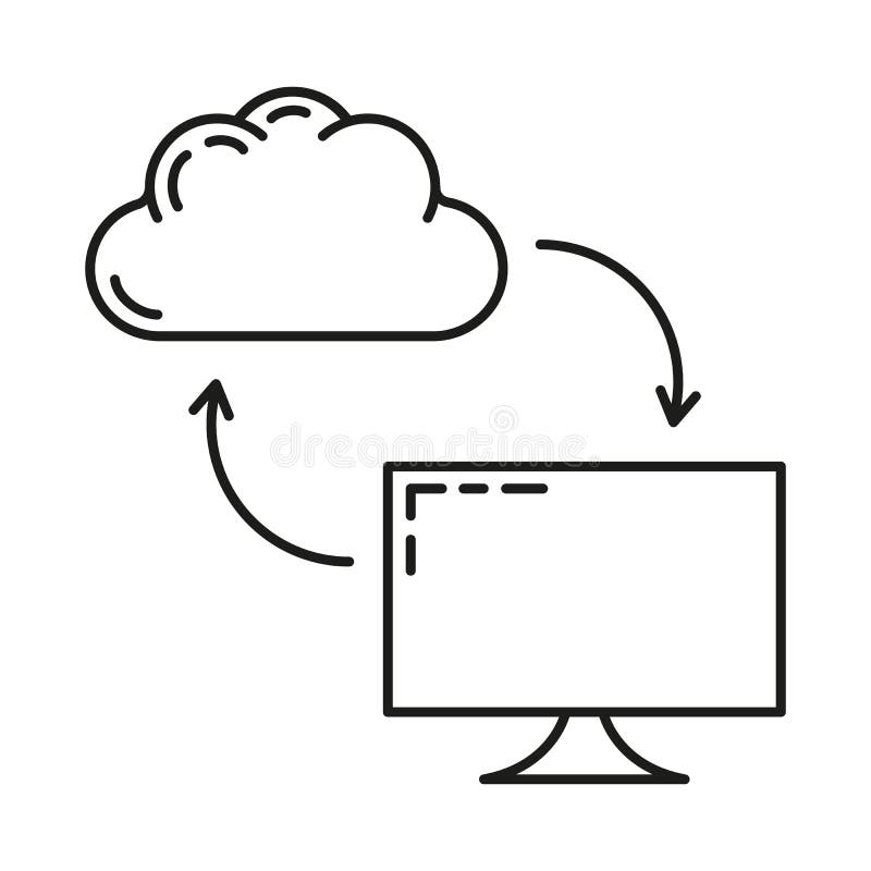 Data Exchange Cloud Icon, Protect Remote Info Storage, Database Computer Technology Information ...