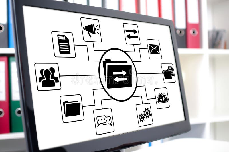 Data Exchange Concept on a Computer Screen Stock Photo - Image of ...