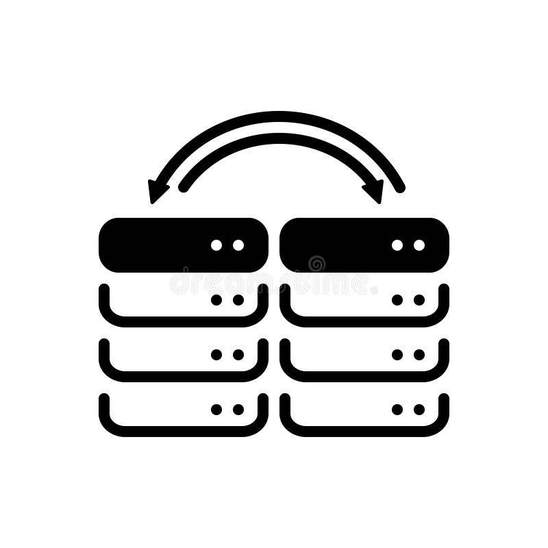 Black Solid Icon for Data Exchange, Server and Cloud Stock Vector ...