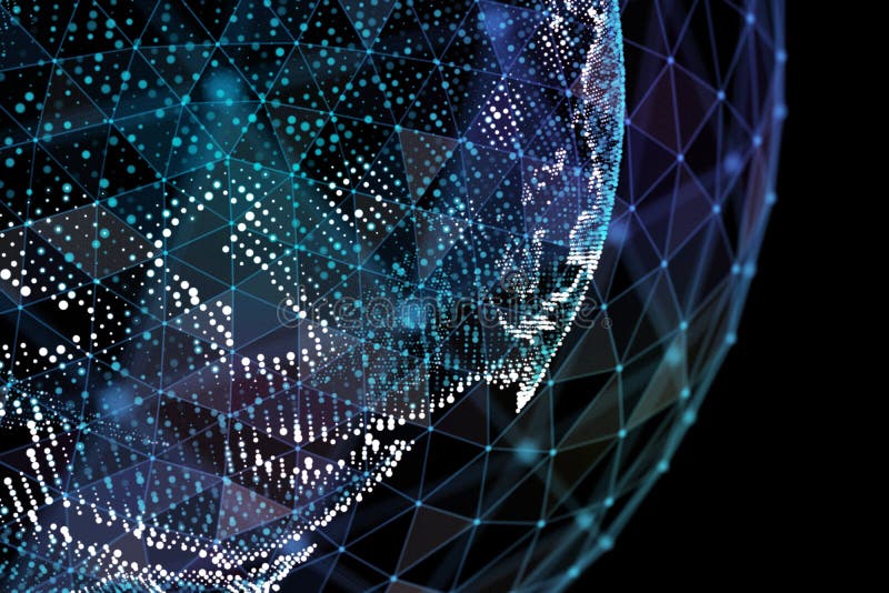 Data Exchange and Global Network Over the World 3d Illustration. Stock ...