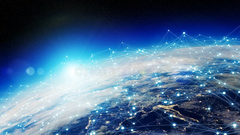 Data Exchange and Global Network Over the World 3D Rendering Stock ...