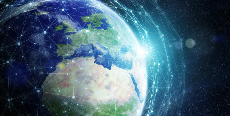 Data Exchange and Global Network Over the World 3D Rendering Stock ...