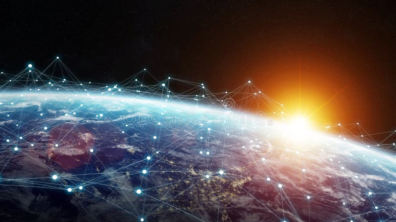 Network over North America stock illustration. Illustration of united ...