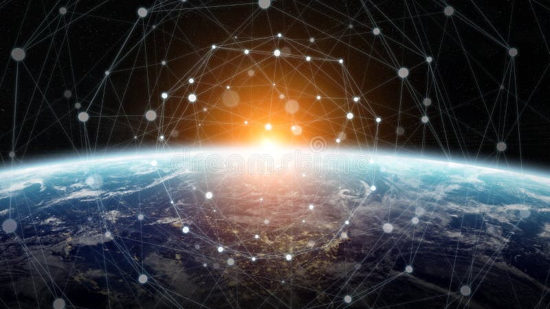 Data Exchange and Global Network Over the World 3D Rendering Stock ...