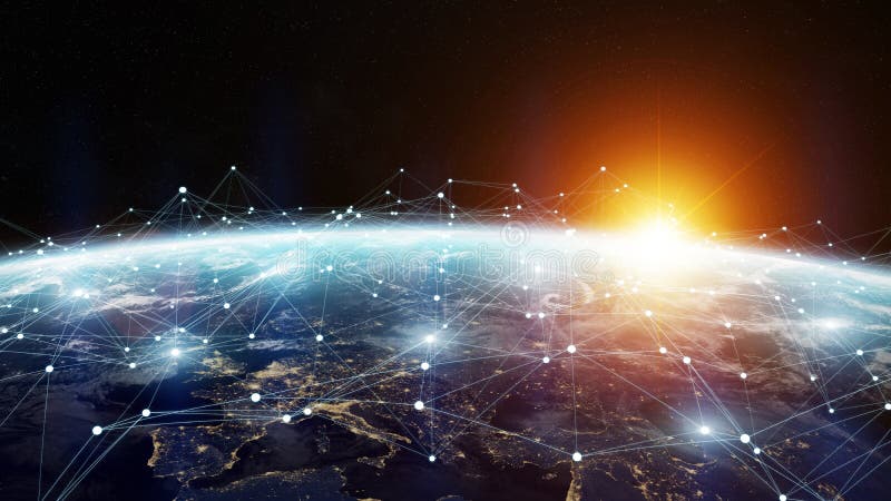 Data Exchange and Global Network Over the World 3D Rendering Stock ...
