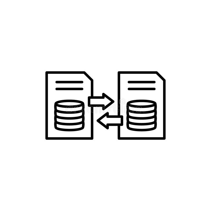 Data Exchange Icon Outline Flat Icon Stock Vector - Illustration of ...