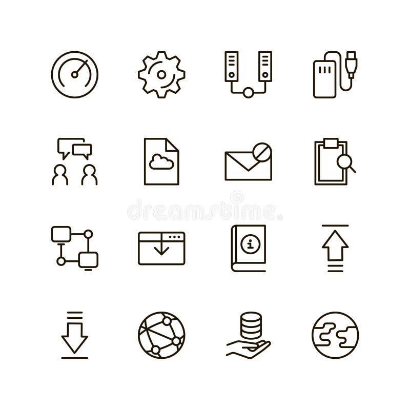 Data exchange icon set stock vector. Illustration of cloud - 103444679