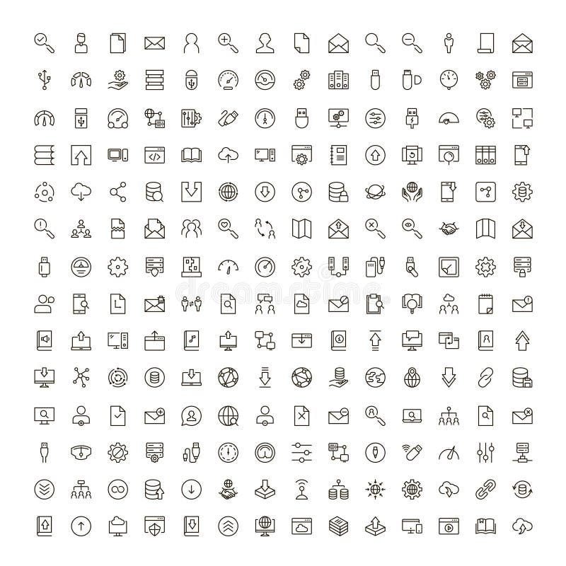Data exchange icon set stock vector. Illustration of mobile - 113033411