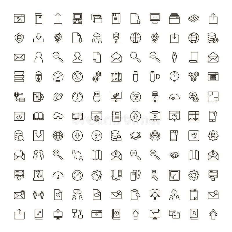 Data exchange icon set stock vector. Illustration of network - 117693115