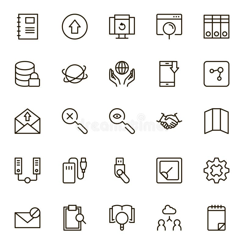 Data exchange icon set stock vector. Illustration of network - 121373359