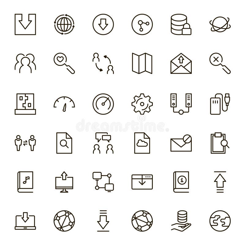 Data exchange icon set stock vector. Illustration of global - 127564074