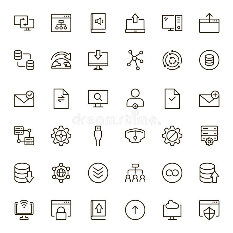 Data exchange icon set stock vector. Illustration of network - 127564081