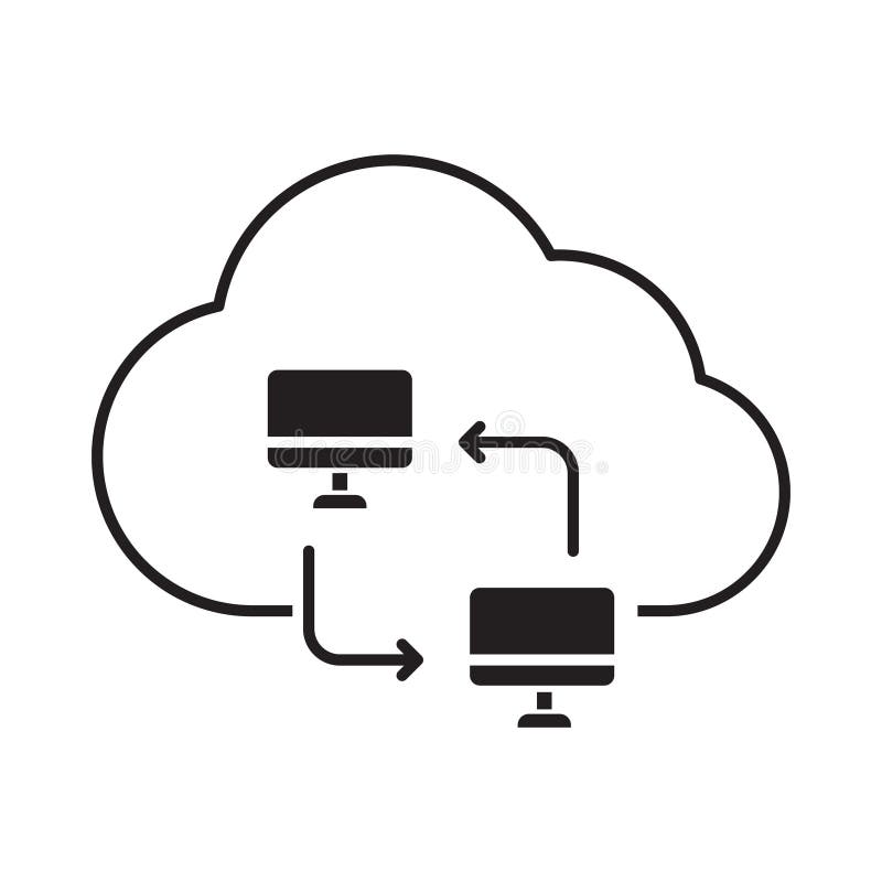Data Exchange Icon Vector. Cloud Server Illustration Sign. Data Store ...